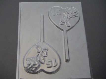 8505 Rose Heart Sweet 15 Chocolate or Hard Candy Lollipop Mold - Molds ...